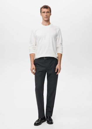 Mango T-shirt manches longues regular-fit blanc - Homme - XXL - MANGO MAN