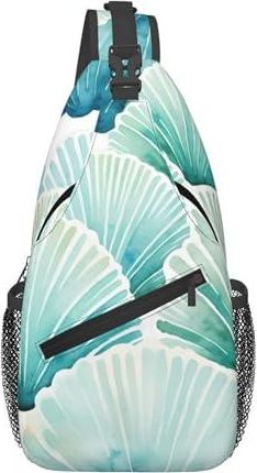 Generic Sacoche Homme Bandouliere Aquarelle turquoise coquillage oc&eacute;an R&eacute;glable Sac Bandouli&egrave;re Durable Cross Body pour Cyclisme Femme Voyage
