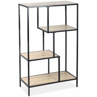 Sweeek Sweeek - Regal aus schwarzem Metall und in Holzoptik