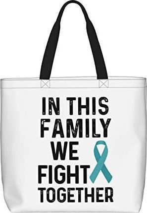 Generic Sac Fourre-Tout Sensibilisation Au Cancer De LOvaire Sac &Agrave; Bandouli&egrave;re En Toile R&eacute;utilisable De Grande Capacit&eacute; Sacs &Agrave; Main, Pour Shopping, Tous Les J