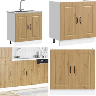 vidaXL Meuble bas pour évier Kalmar chêne artisanal bois ingénierie - Vidaxl