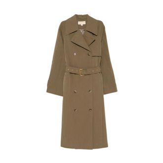Michael Kors &Uuml;bergro&szlig;er Trenchcoat aus gewaschener Baumwolle und Nylon - - Coats - Damen - Gr&uuml;n - M