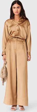 Maje Satinhemd Mit Strass - Beige - Maje