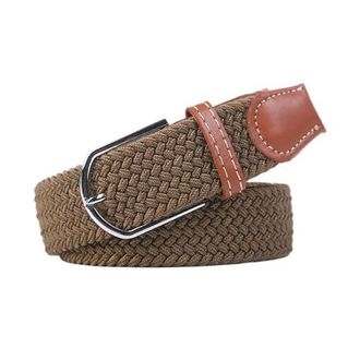 Generic Ceinture &eacute;lastique en toile tiss&eacute;e avec boucle ardillon tricot&eacute;e pour homme et femme, 24, 3.3cmX107cm