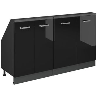 Vicco Dachschr&auml;genschrank-Set Rion, Schwarz Hochglanz/Anthrazit, 2er Set, Vicco