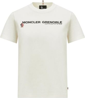 Moncler Moncler T-shirt En Coton &Agrave; Logo, Femme, Blanc, Taille: Xl