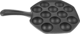 Lurrose Takoyaki Grillpfanne Gusseisen Mulden Quail Egg Baking Tray Backform Por&ouml;ses Design Schnelle Hitzeverteilung K&uuml;chenzubeh&ouml;r f&uuml;r Gas Induktionsherde