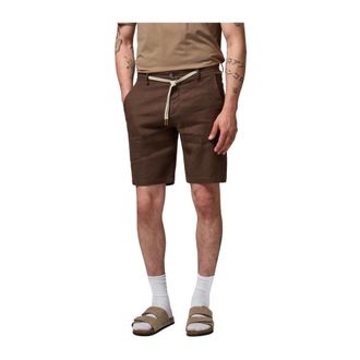 Gianni Lupo Homme, Shorts, Brun, Taille: S Bermuda en lin &agrave; cordon