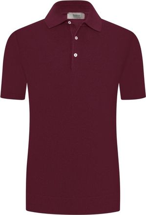 Ferrante Unifarbenes Poloshirt aus Baumwolle in Reiskornstruktur in