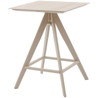 Hesperide Hesperide - Table haute de jardin carr&eacute;e Terzano vanille & argile 2 places en aluminium - Hesp&eacute;ride