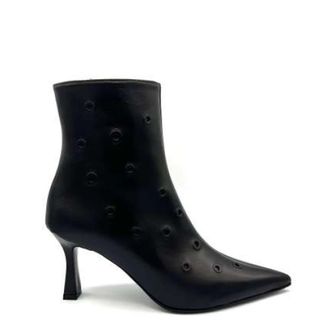 Roberto Festa Milano Schwarze Leder-Stiefelette mit Nieten - - Shoes - Damen - Schwarzk - 36 EU