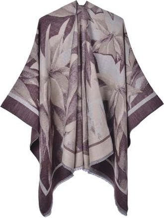 Generic Poncho Femme Hiver Chaud Chale Femme Hiver Chaud Cape Femme Effet enveloppant &Eacute;charpe Imprim&eacute;e Mode Doubl&eacute;e &Eacute;paisse Soft Pour Automne
