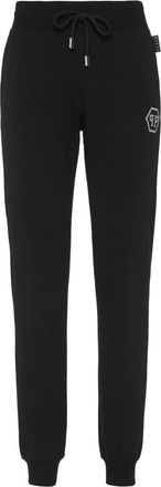 Philipp Plein Femme, Pantalons, Noir, Taille: 42 FR Crystal Hexagon Jogging Pantalons