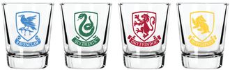 Harry Potter Schnapsglas-Set - 60 ml Fassungsverm&ouml;gen - Set mit 4 Gl&auml;sern - Gryffindor, Slytherin, Hufflepuff, Ravenclaw