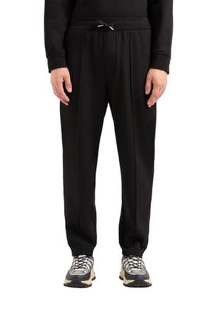 A|X Armani Exchange Cotton French Terry Sweatpant Wiith Front Pleat Detail Homme Sweatpants, Noir, L