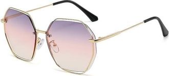 Generic Lunettes De Soleil Tendance &Agrave; Monture Large En M&eacute;tal For Femmes, Id&eacute;ales For La Photographie De Rue Et Les Vacances &Agrave; La Plage Ou Au Sport.(Purple)