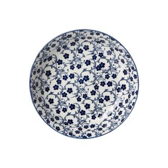 Ritzenhoff & Breker Suppenteller Royal Sakura, Ø 20.5 cm, Tiefer Essteller aus Porzellan, Orientalisches Dekor, Spülmaschinenfest & Mikrowellengeeignet, Blau-Weiß