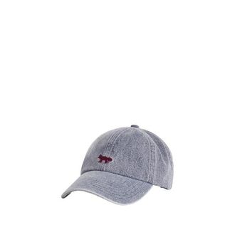 Maison Kitsun&eacute; Casquette denim en coton m&eacute;lang&eacute;