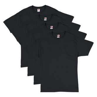 Hanes Essentials Herren T-Shirt Pack, Herren Kurzarm Tees, Crewneck Baumwolle T-Shirts f&uuml;r M&auml;nner, Vorteilspack, Schwarz, 4 St&uuml;ck, XX-Large
