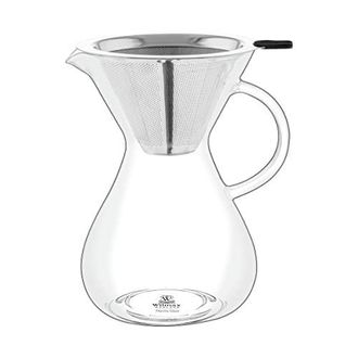 Wilmax England Wilmax - Th&eacute;i&egrave;re et cafeti&egrave;re avec filtre permanent 500 ml - Th&eacute;i&egrave;re en verre pour fleurs de th&eacute; - Cafeti&egrave;re pour un caf&eacute; filtre parfait - Cafeti&egrave;re e