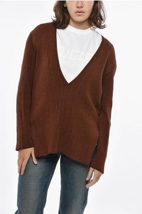 Loro Piana V Neck Silk Blend Sweater Größe 40