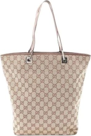 Gucci unisex, Pre-owned, Beige, Taille: ONE Size Sac Tote Vintage en Toile Pre-owned