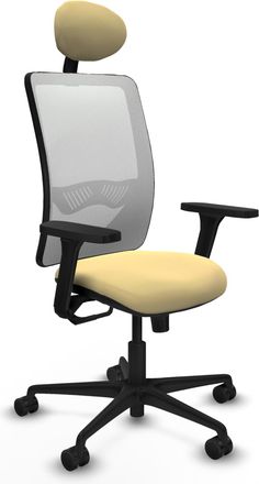 Piqueras y Crespo Stuhl geeignet f&uuml;r B&uuml;ro Zulema mit 3D-Armlehnen, h&ouml;henverstellbarer Lendenwirbelst&uuml;tze und festem Kopfteil, ausgestattet mit Sincro 3 Positionen und S