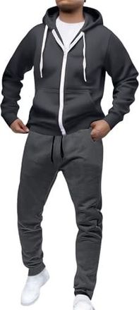 Generic Surv&ecirc;tement De Sport Pour Homme, Sweat &Agrave; Capuche Zipp&eacute; Manches Longues Et Pantalon Ensemble De 2 Pi&egrave;ces, Ample Et Confortable, V&ecirc;tements Chaud Fitness