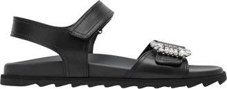 Roger Vivier Femme, Chaussures, Noir, Taille: 39 EU Slidy Viv Strass Sandal 25
