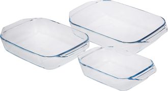 Pyrex Optimum Schüssel-Set, rechteckig 3er-Set 40 x 9 x 25 cm durchsichtig