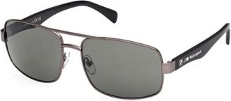 BMW Lunettes de soleil rectangulaires en m&eacute;tal - Homme - Accessoires - Gris - Taille: 59 MM