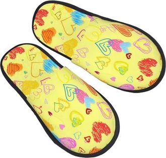 Generic Coeurs Dessin&eacute;s &Agrave; La Main Homme Femme Chaussures De Maison L&eacute;g&egrave;res Chaussons Chaud Slippers Pour Ext&eacute;rieur Automne Hiver M