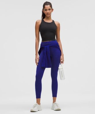 lululemon Wunder Train Leggings mit hohem Bund und Taschen für Frauen - 63,5 cm - Größe 12 in Deep Sea Blue