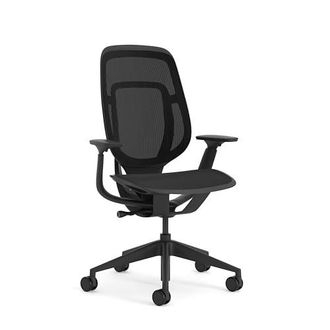 Steelcase Karman Steelcase Ergonomischer Bürostuhl, höhenverstellbarer Stuhl mit Schwarz Bezug, 64.5 x 68 x 103