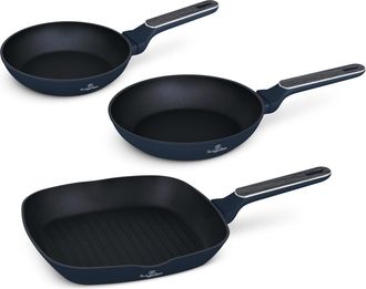 Berlinger Haus 3-teiliges Pfannen-Set aus geschmiedetem Aluminium, geeignet f&uuml;r Induktionsherde, ergonomischer Griff, PFOA-frei, Serie Deep Sea Collection