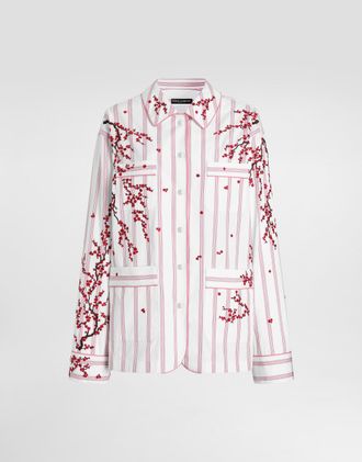 Dolce & Gabbana Vanity Shirt With Flower Embroidery - Frau Blusen Und Tops Mehrfarbig 40