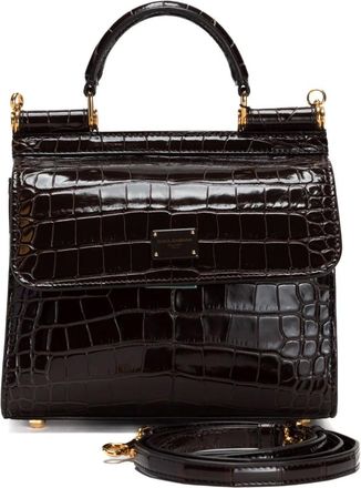 Dolce & Gabbana Femme, Sacs, Brun, Taille: ONE Size Sicily Top-Handle Bag