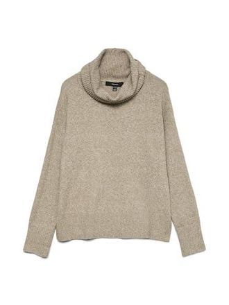 Vero Moda Vero Moda VMDOFFY LS Cowlneck Blouse GA Noos Sweater, Encre sépia, L Femme