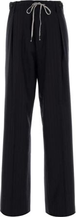Maison Margiela Femme, Pantalons, Noir, Taille: 38 FR Pantalon &agrave; Rayures et Plis avec Cordon de Serrage