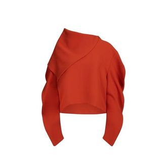 A.W.A.K.E. Top manche longues &agrave; col drap&eacute;