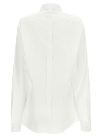 Dolce & Gabbana Textured Front Plastron Tuxedo Shirt - White
