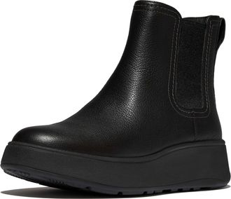 FitFlop Damen F-Mode Stitch Warm Tumbled-Leather Chelsea Boots Schwarz 38.5 EU, Schwarz, 38.5 EU