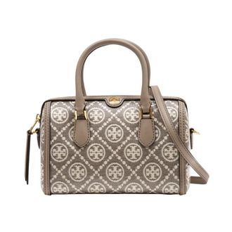 Tory Burch T Monogram Petite Barrel Bag - - Bags - Damen - Grau - ONE SIZE