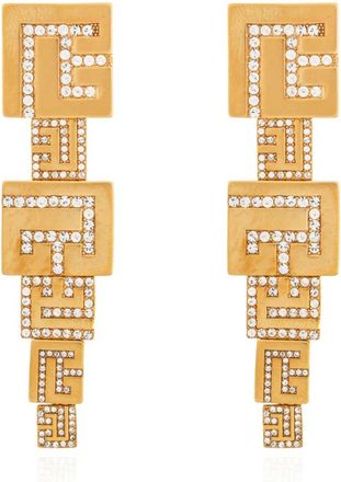 Balmain Femme, Accessoires, Jaune, Taille: ONE Size Boucles doreilles avec cristaux scintillants