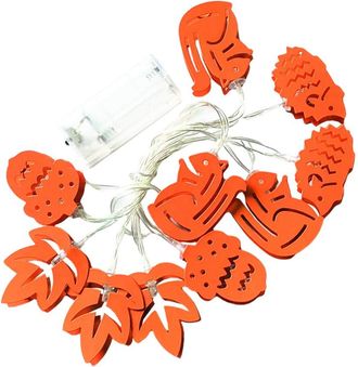 SOLUSTRE Thanksgiving-Lichterketten Eichh&ouml;rnchen Igel Ahornblatt Tannenzapfen LED-Lichterketten Hausgarten Dekorationen f&uuml;r Halloween Thanksgiving Partyzubeh&ouml;r