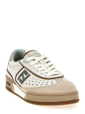 Fendi Womens Beige Leather Sneakers