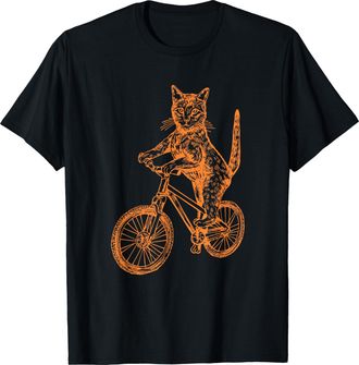 Seembo Katze Radfahren Fahrrad Lustig Biker Tier Radfahren Fahrrad T-Shirt
