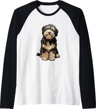 Whyitsme Design Blaue Merle Cockapoo-Hunde-Illustration Raglan