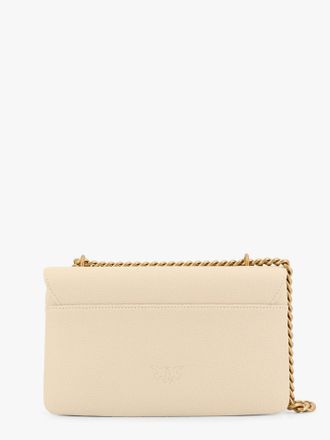 Pinko Womens Shoulder Bag Love Birds Buckle White Leather