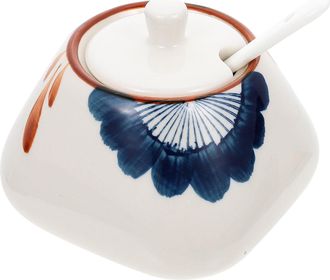 Angoily Keramik Vorratsglas mit L&ouml;ffel 300ml Gew&uuml;rzbeh&auml;lter aus Keramik Rund und Glatt f&uuml;r K&uuml;che und Gew&uuml;rzaufbewahrung